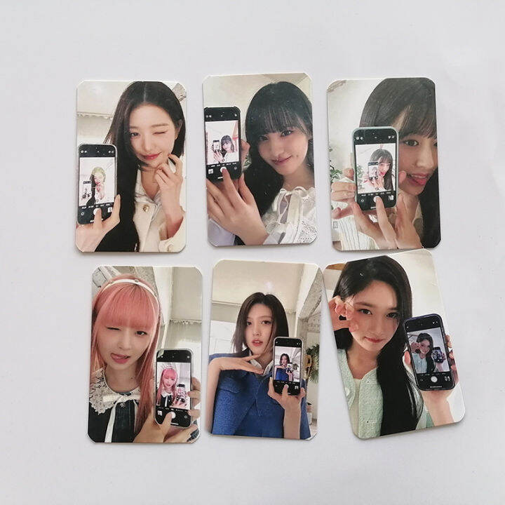 IVE Mirror Selfie PhotoCards Kpop Wonyoung LIZ YUJIN Gaeul Rei Leeseo Photo Cards 6 Per Set ...