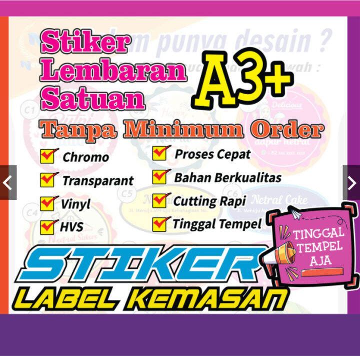 STIKER LABEL HARGA ECERAN LEMBARAN SATUAN / STIKER LABEL TANPA MINIMAL ...
