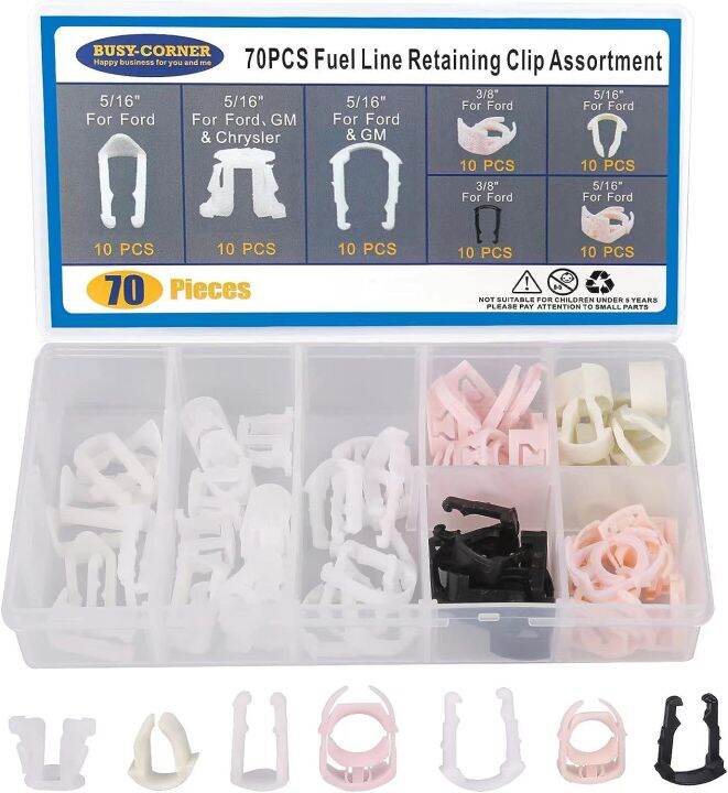 BUSY-CORNER 70 Pieces Fuel Line Retaining Clip, Fuel Line Retainer Clip ...