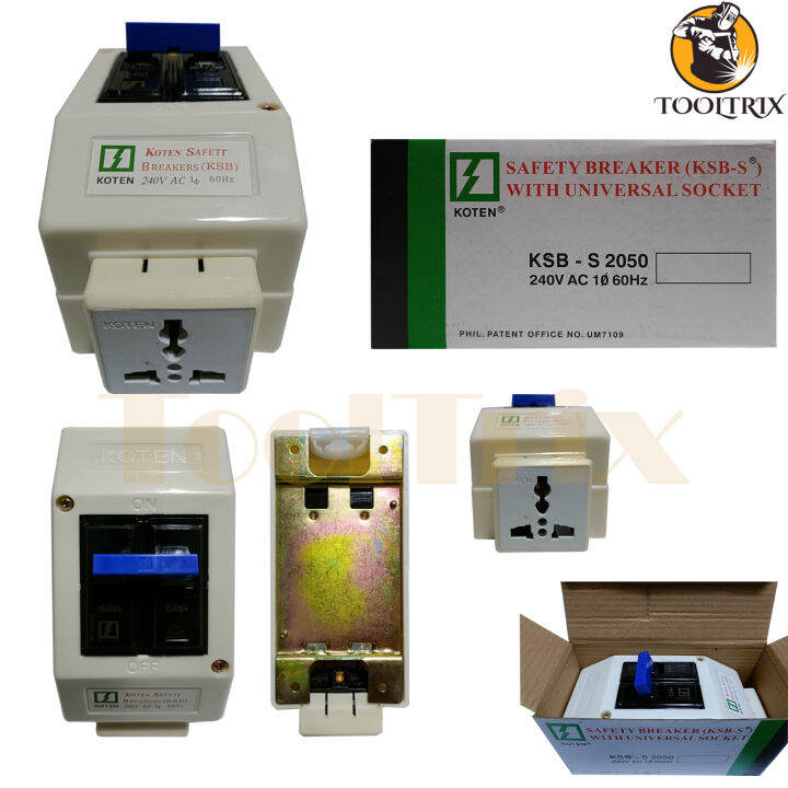 KOTEN Safety Breaker 240V AC 1ø 60HS KSB-S With Universal Socket {Sold ...