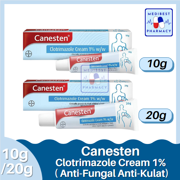 Canesten Clotrimazole Cream 1% - 10G / 20G | Anti-Fungal Anti-Kulat ...
