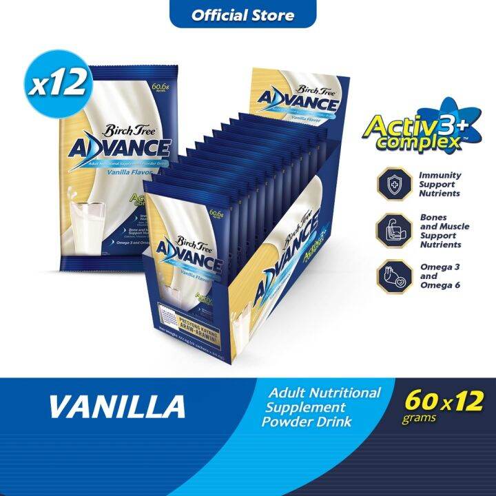 Birch Tree Advance Adult Milk Vanilla 60g x 12 | Lazada PH