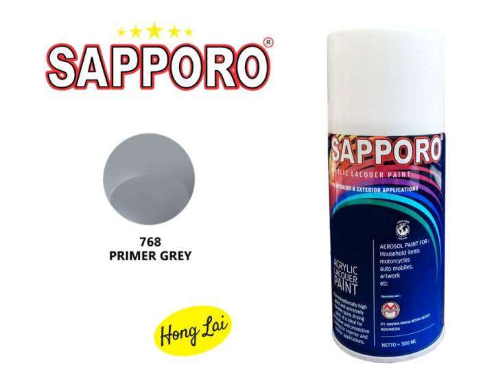 SAPPORO SPRAY 768 PRIMER GREY 150cc WARNA DASAR / POXY cat semprot ...