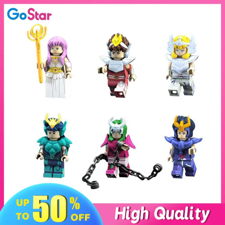 GoStar 6 Pcs Set Anime Saint Seiya Seiya Athena Anime Figure Building ...