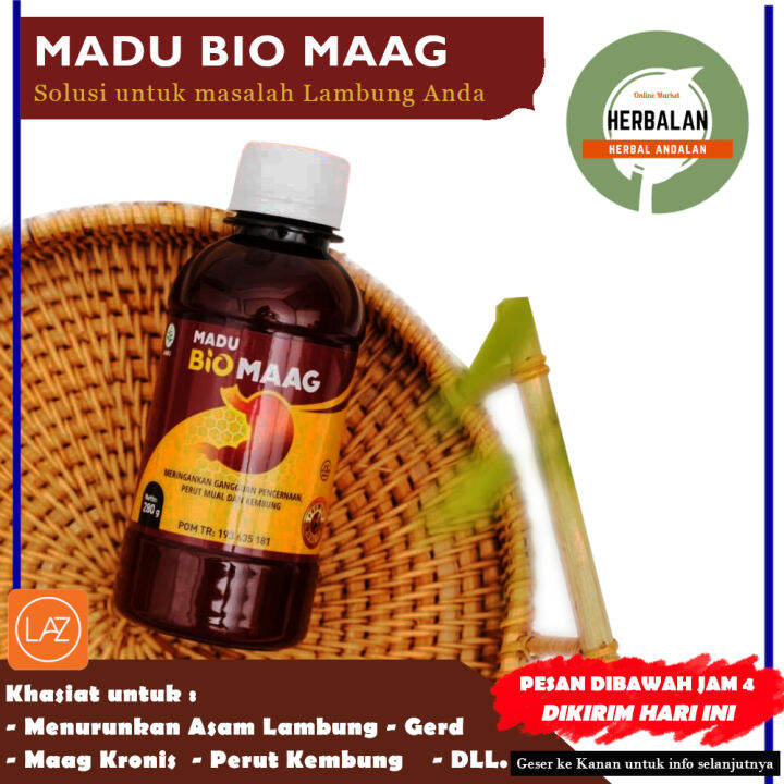 Madu Biomaag Obat Herbal Maag Asam Lambung Gerd Perut Kembung Mual ...