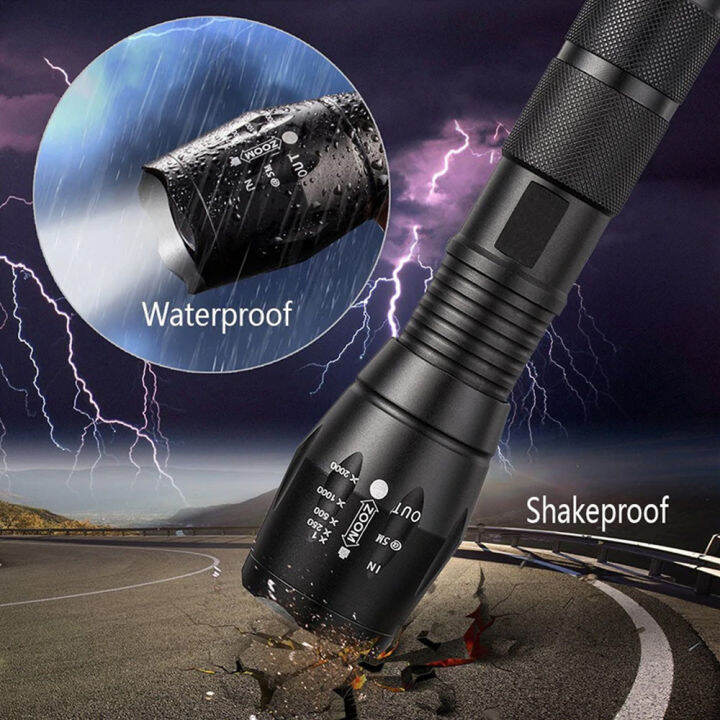 Package Set Flashlight Tactical Light Rechargeable Ultra Bright 2 in 1 ...