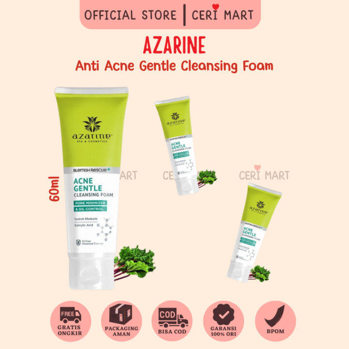 Azarine Acne Gentle Cleansing Foam 60ml - Cleansing Gel | Lazada Indonesia