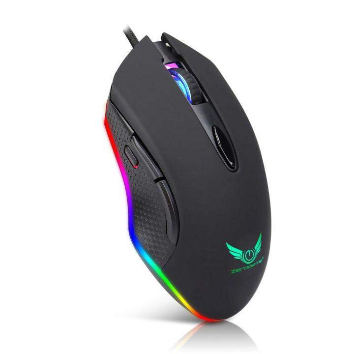 ZERODATE Programmable Gaming Mouse 4800 DPI 6 Buttons RGB Backlit USB ...