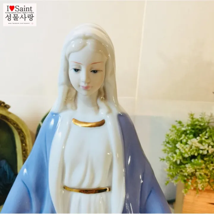 (.yOur Lady of Miraculous medal Mama Mary Ceramic Statue Catholic Gift ...