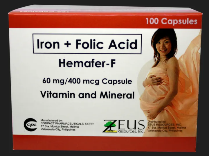HEMAFER-F / Irion + Folic Acid 60mg / 1Box | Lazada PH