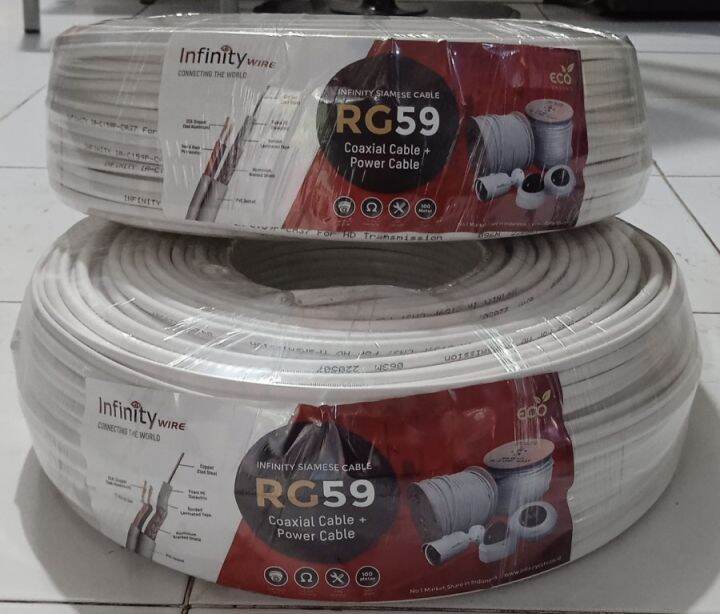 KABEL CCTV RG59 COAXIAL + POWER INFINITY 100METER | Lazada Indonesia