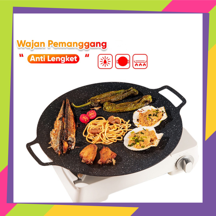 alat panggangan grill pan wajan bbq korea TEBAL | Lazada Indonesia