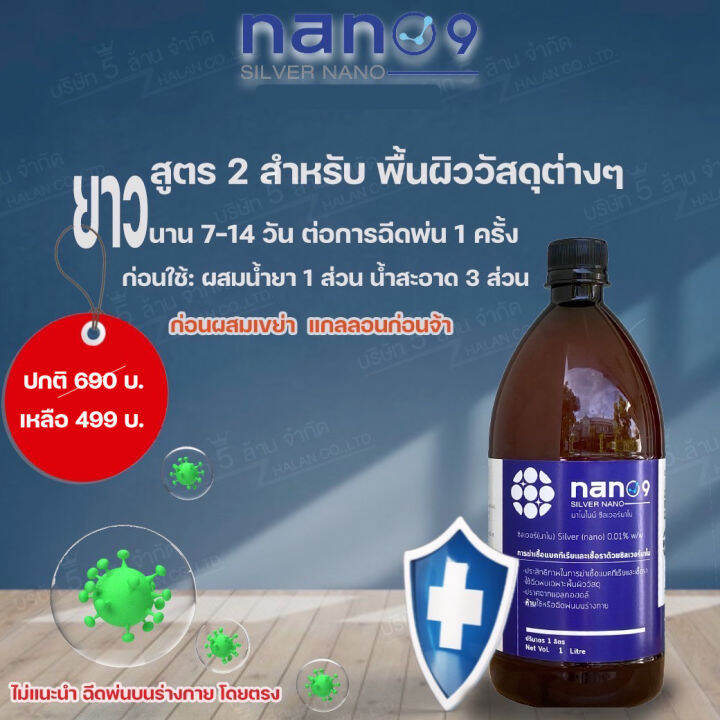 โปรพิเศษ !! น้ำยาฆ่าเชื้อโรค น้ำยาฆ่าเชื้อไวรัส ไม่มีแอลกอฮอล์ Nano9 นาโนไนน์ ซิลเวอร์นาโน ...