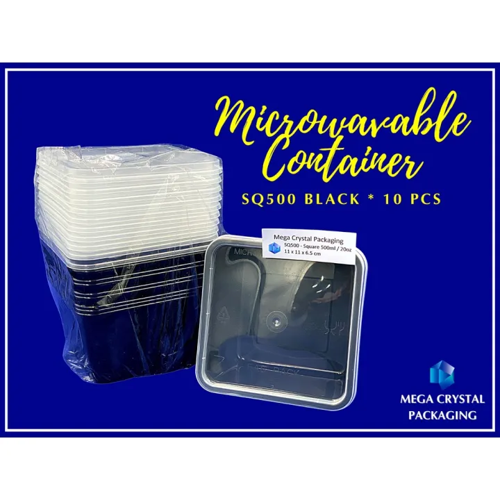 Microwavable Container SQ 500 - Square 500 ml / 20 oz ( 10 Pcs. per ...