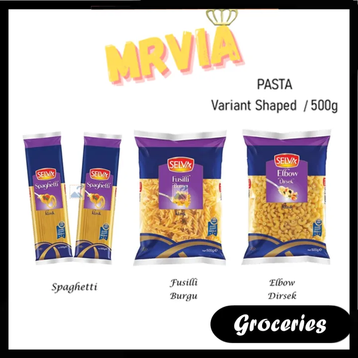 【HALAL】SELVA Pasta - Spaghetti / Elbow / Fusilli - 500g | Lazada