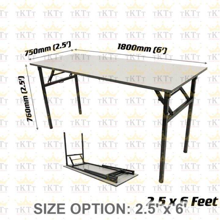 25x6 3x6 Feet Heavy Duty Laminated Wood Top Banquet Table Folding ...