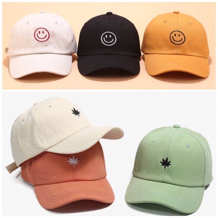 Viral Cap Topi Smiley Design Maple Leaf Lucky Trendy Cap Fashion Cap ...