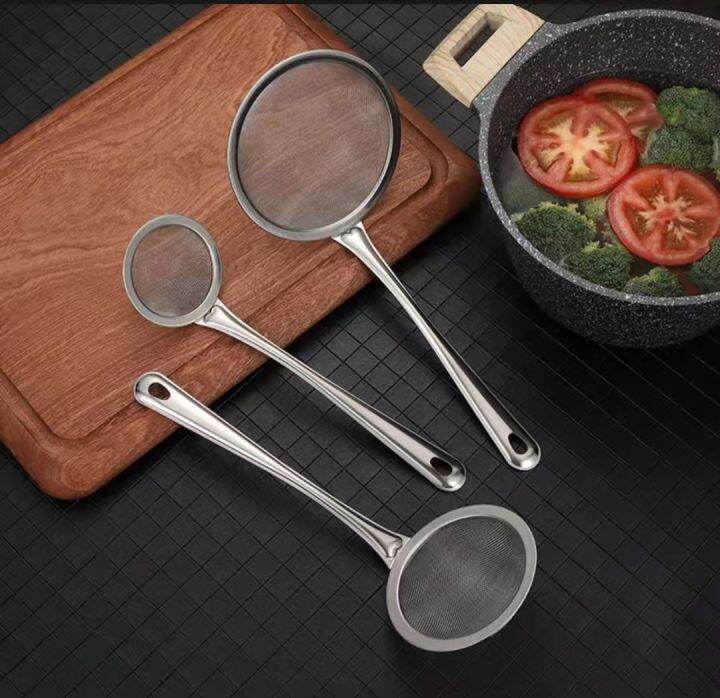Stainless Steel Mesh Spoon Sifter Sieve Kitchenware Cooking Skimmer ...