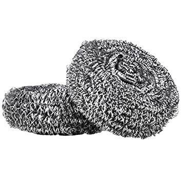 2 IN 1 Stainless Steel Sponges Kitchen Cleaner Scrubbing Scour Sponges ...