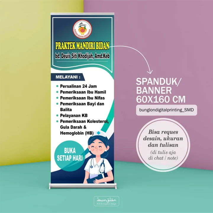 Spanduk, Banner Praktek Mandiri bidan, Spanduk Dokter, Spanduk Bidan ...