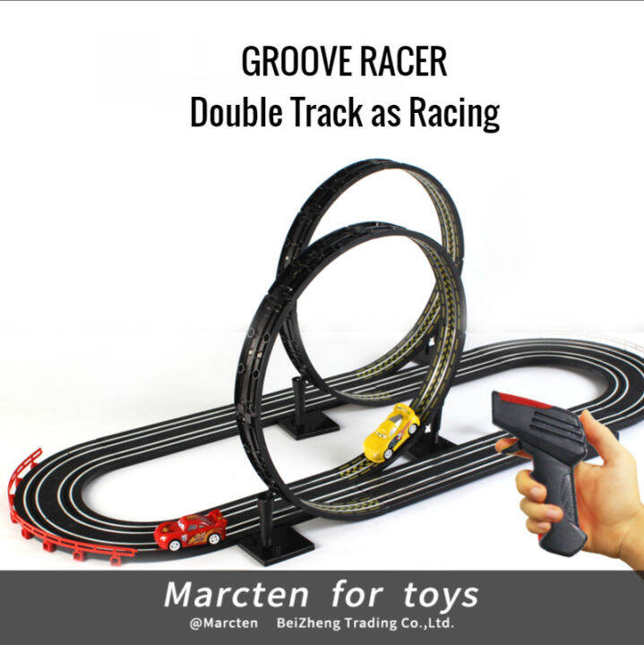 Two-person racing track car Magnetic track train Roller coaster Parent ...