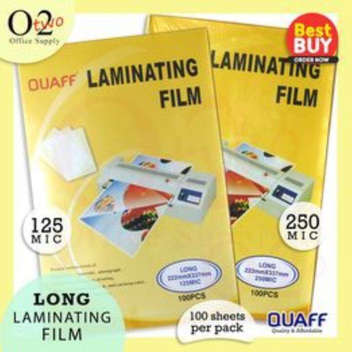 QUAFF Laminating Film Long 125/250microns (100pieces) | Lazada PH
