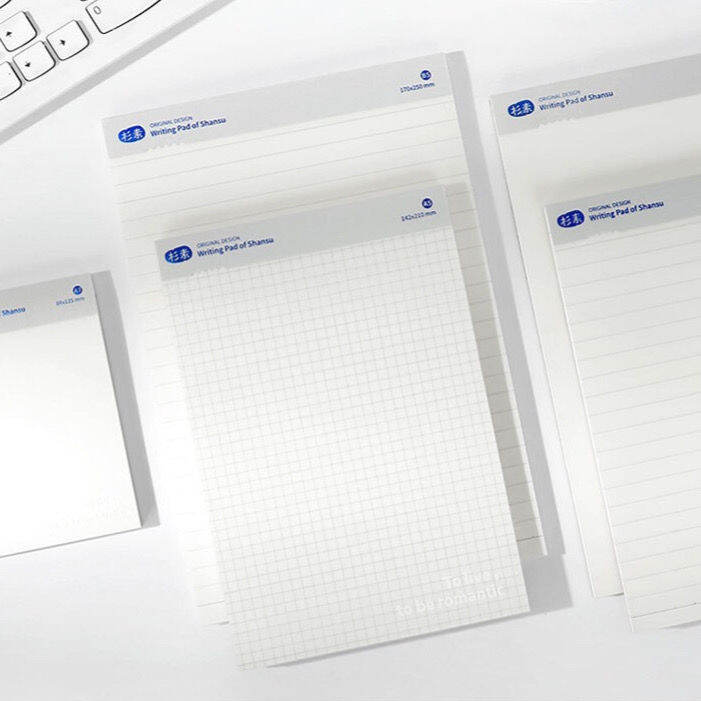 Schoolhaul minimalist klein blue LINED GRID PLAIN notepad easy to tear ...