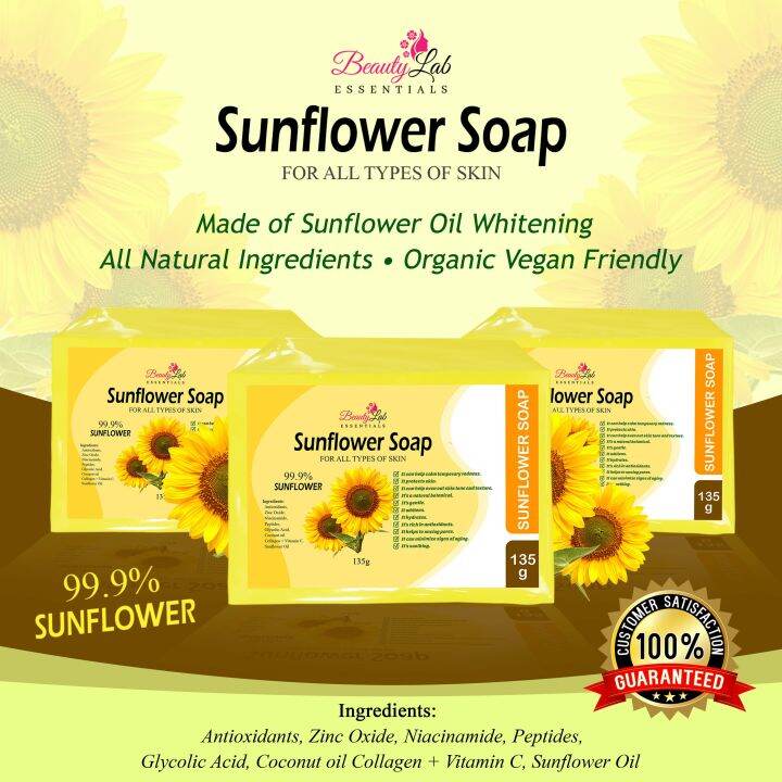 Beauty Lab Essentials Sunflower Soap with Collagen and Niacinamide Plus ...