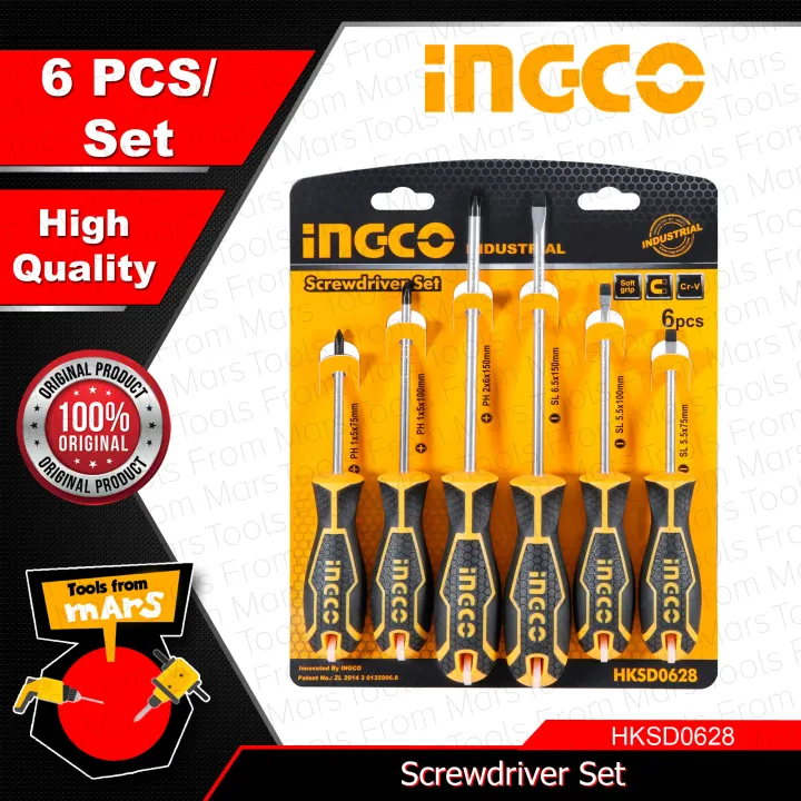 INGCO Screwdriver Set 6pcs HKSD0628 •TOOLS FROM MARS• IHT | Lazada PH