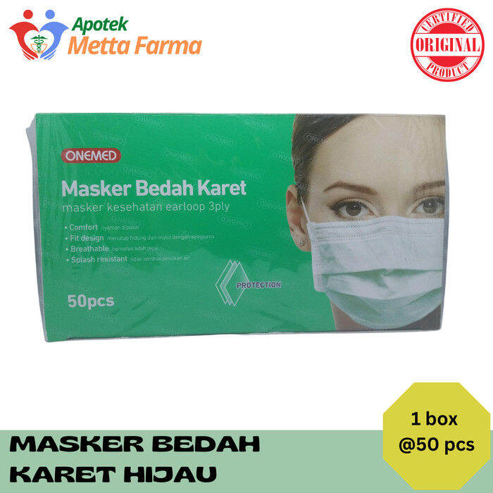OneMed Masker Bedah Medis 3 Ply Karet box 50 Pcs | Lazada Indonesia
