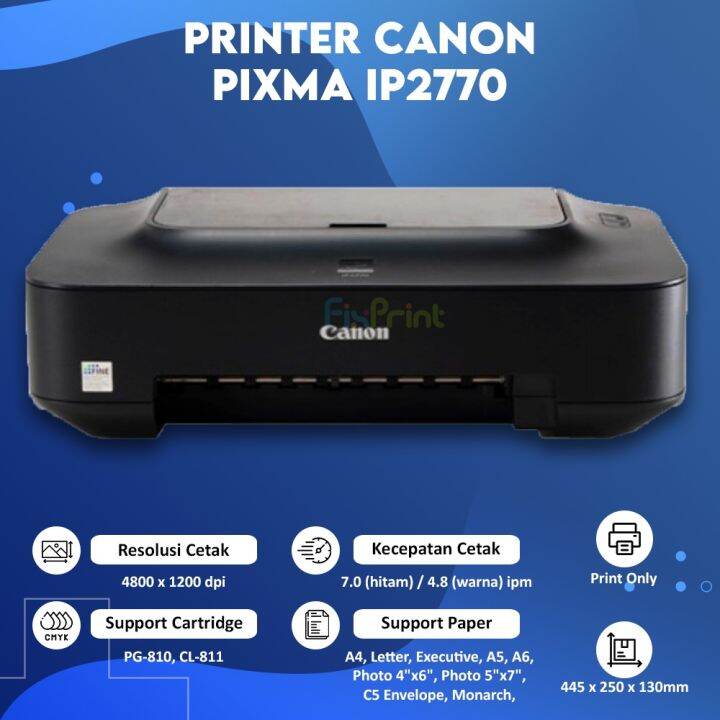 Printer Canon ip2770 PIXMA IP2770 IP 2770 Tanpa Cartridge PG810 CL811 ...