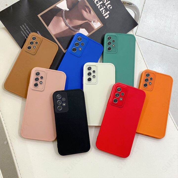 ปกป้องผิวกล้องรู้สึกนุ่มซิลิโคนเคสครอบโทรศัพท์สำหรับ Samsung ss Galaxy A05 A05s A54 A34 A24 A14 ...