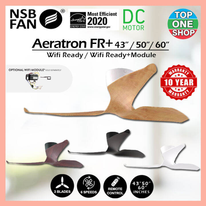 NSB FAN AERATRON FR+ 43 50 60 Inches WiFi Ready Module Remote Control 6 ...