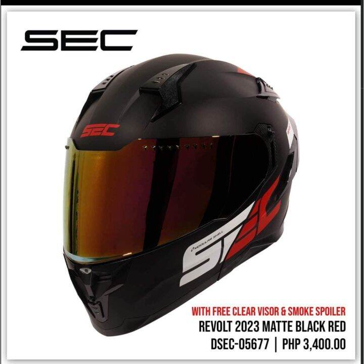 [TODAY SALE] SEC REVOLT 2023 MODULAR FULL FACE HELMET (FREE SPOILER AND ...