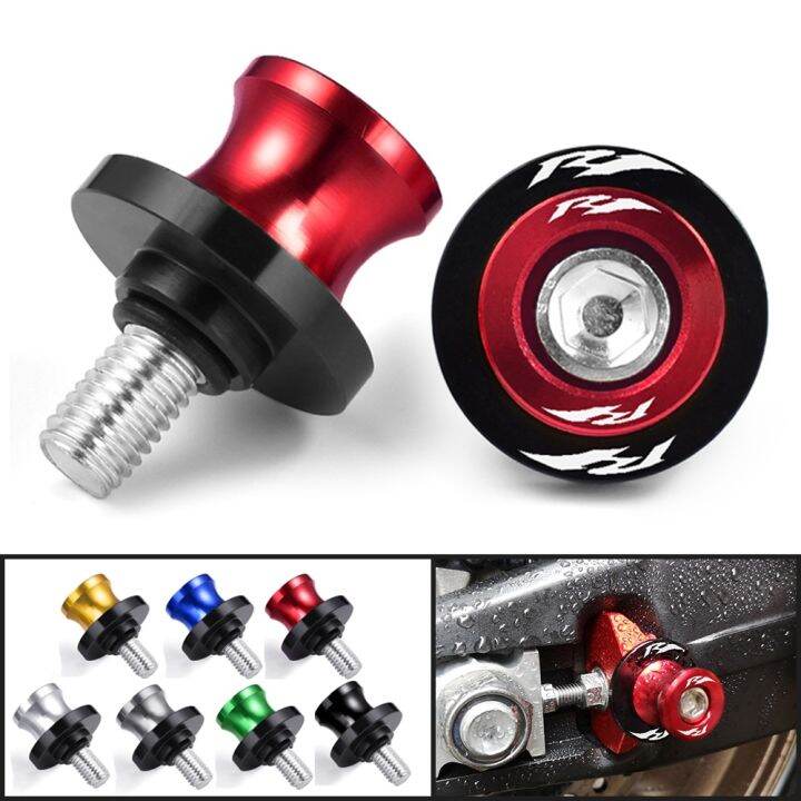 Motorcycle Swingarm Spools M6 Rear Stand Screws Sliders For Yamaha YZF ...