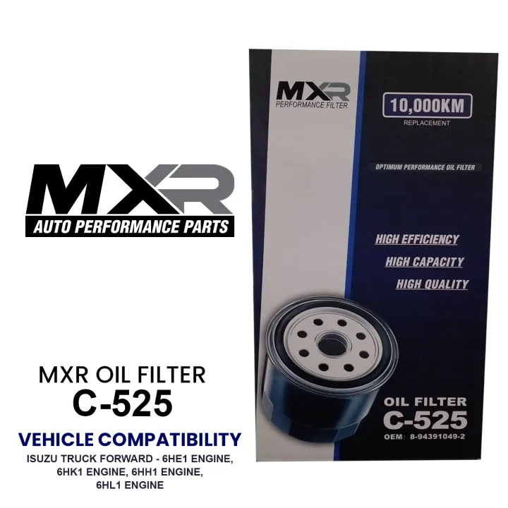 MXR OIL FILTER FOR ISUZU TRUCK FORWARD 6HL1 ENGINE (C-525) | Lazada PH