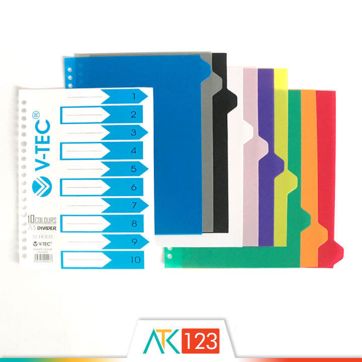 Pembatas / Divider Binder A5 , 20 Holes , 10 Tabs - V-Tec | Lazada ...