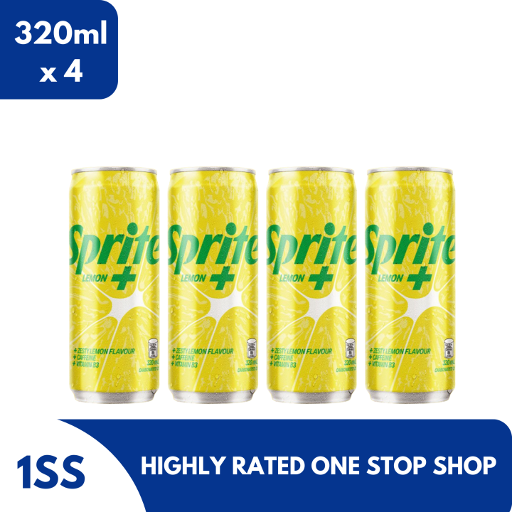 Sprite Lemon+ Zesty Lemon Flavour, 320ml set of 4 | Lazada PH