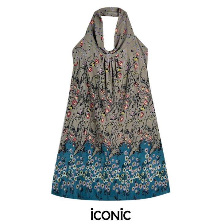 iCONiC GREEN Sab TOP #0066 เสื้อยาว คล้องคอ ผ้ายืด อก32-34" ยาว32" สี ...
