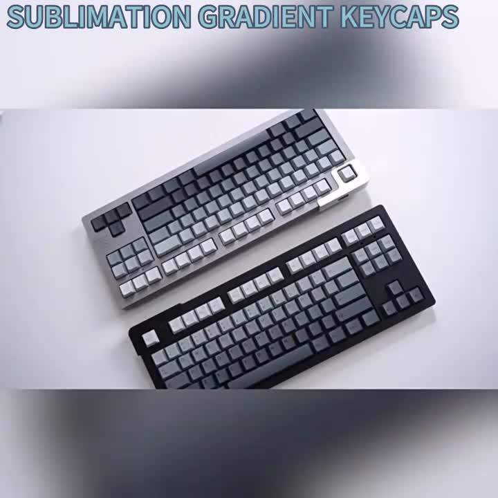 Gray Gradient Keycaps TopSide Engraved PBT Material Dye Sublimation 125 ...