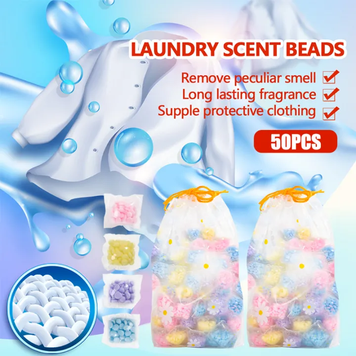 50PCS Laundry Fragrance Beads Scent Booster in-Wash Clean Clothes Fresh ...