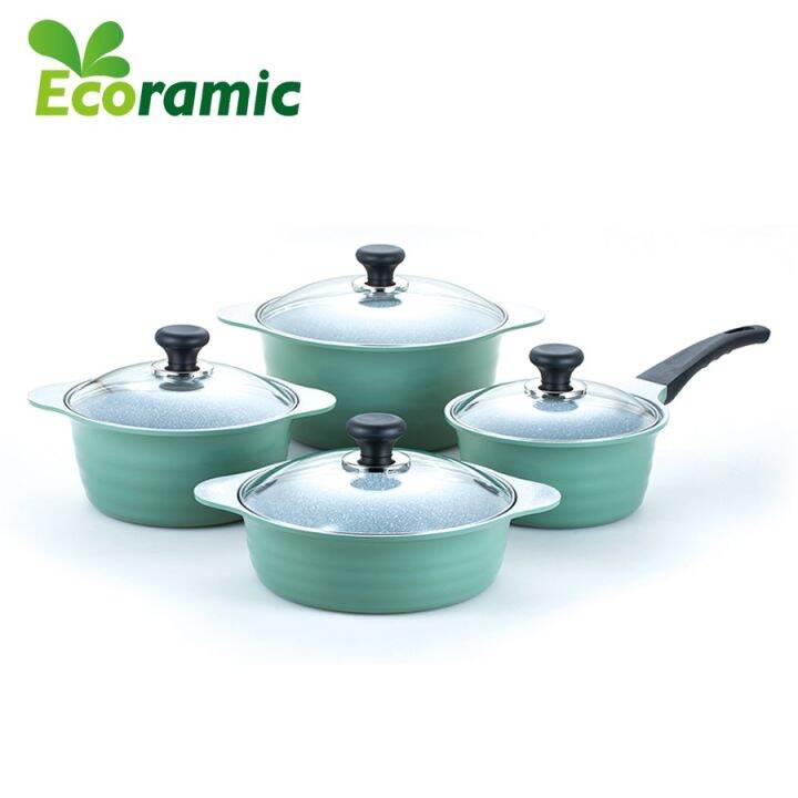 Ecoramic Blomming Pot Set Olive Green | Lazada PH