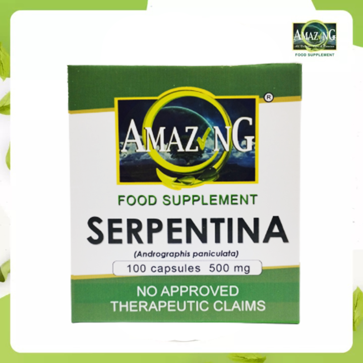 Amazing Food Supplement Serpentina 500mg BOX OF 100 Pure & Organic ...