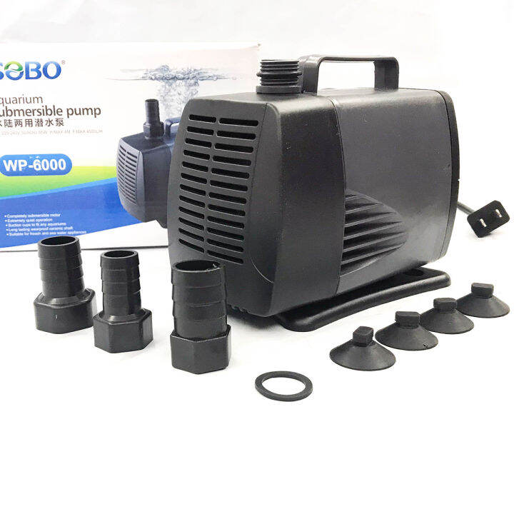 SOBO WP-6000 ปั๊มน้ำตู้ปลา บ่อปลา ทำน้ำตก น้ำพุ กำลังไฟ 85W 4500ลิตร/1ช.ม | Lazada.co.th
