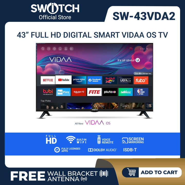 Switch 43" Full HD Digital Vidaa OS Smart TV SW-43VDA2 | Lazada PH