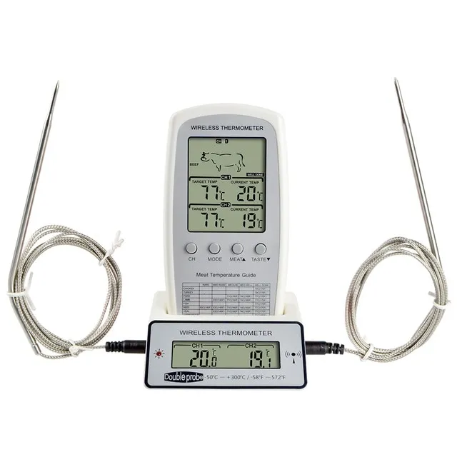MOSEKO Dual Probe Digital Wireless Oven Thermometer For Meat Water Food ...