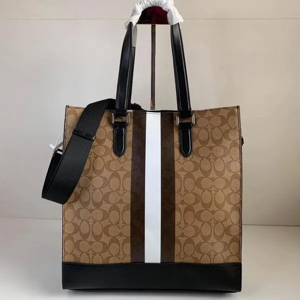 Original Coach Men's Graham Structured Tote In Blocked Signature Canvas ...