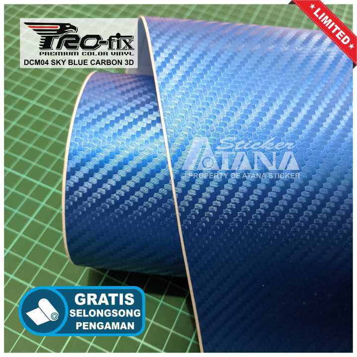Skotlet Carbon 3D Biru Profix Scotlet Karbon Fiber Doff Kasar Stiker ...