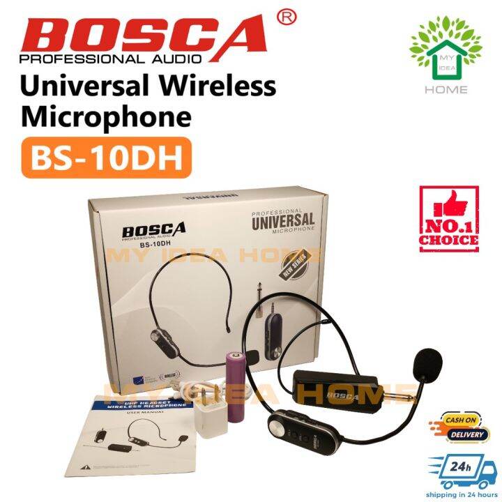 BOSCA UHF Professional Universal Wireless Headworn lapel Microphone ...