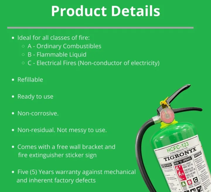 Green Fire Extinguisher 10lbs HCFC 123 | Lazada PH